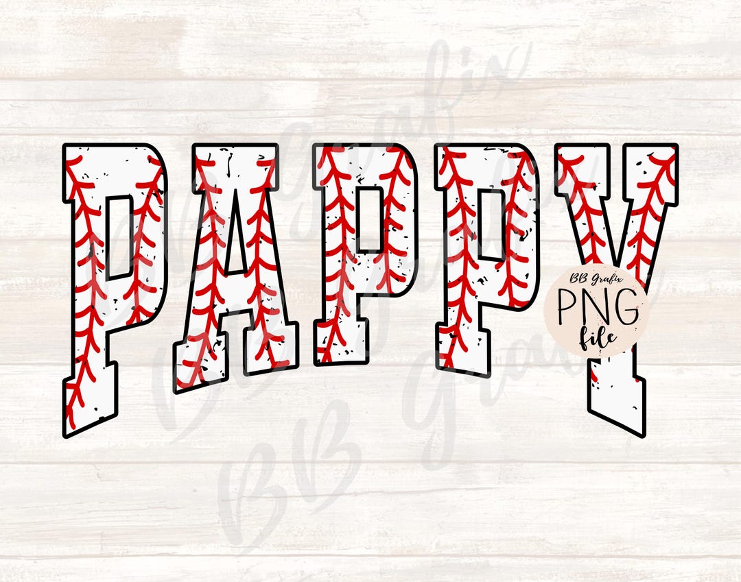 Digital Png File Pappy Baseball T-ball Distressed Printable Clip Art ...