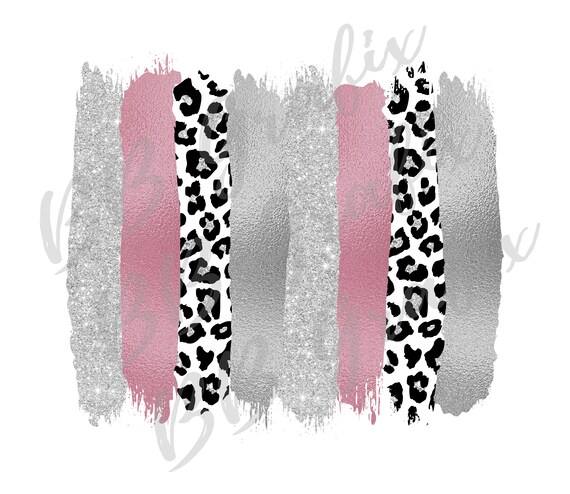 Digital Png File Brush Stroke Leopard Cheetah Rose Silver | Etsy