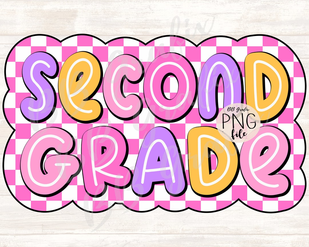 Digital Png File Second Grade 2 2nd Checker Girl Pink Purple Printable ...