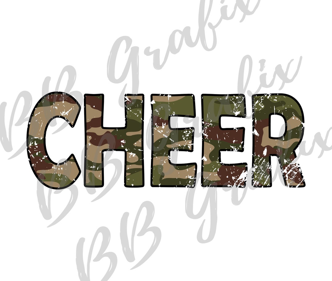 Digital Png File Cheer - Army Camo Camouflage Distressed Printable ...