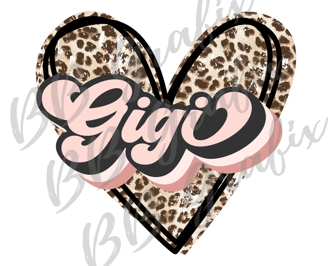 Digital Png File Gigi Distressed Heart Valentine's Day Blush Leopard ...