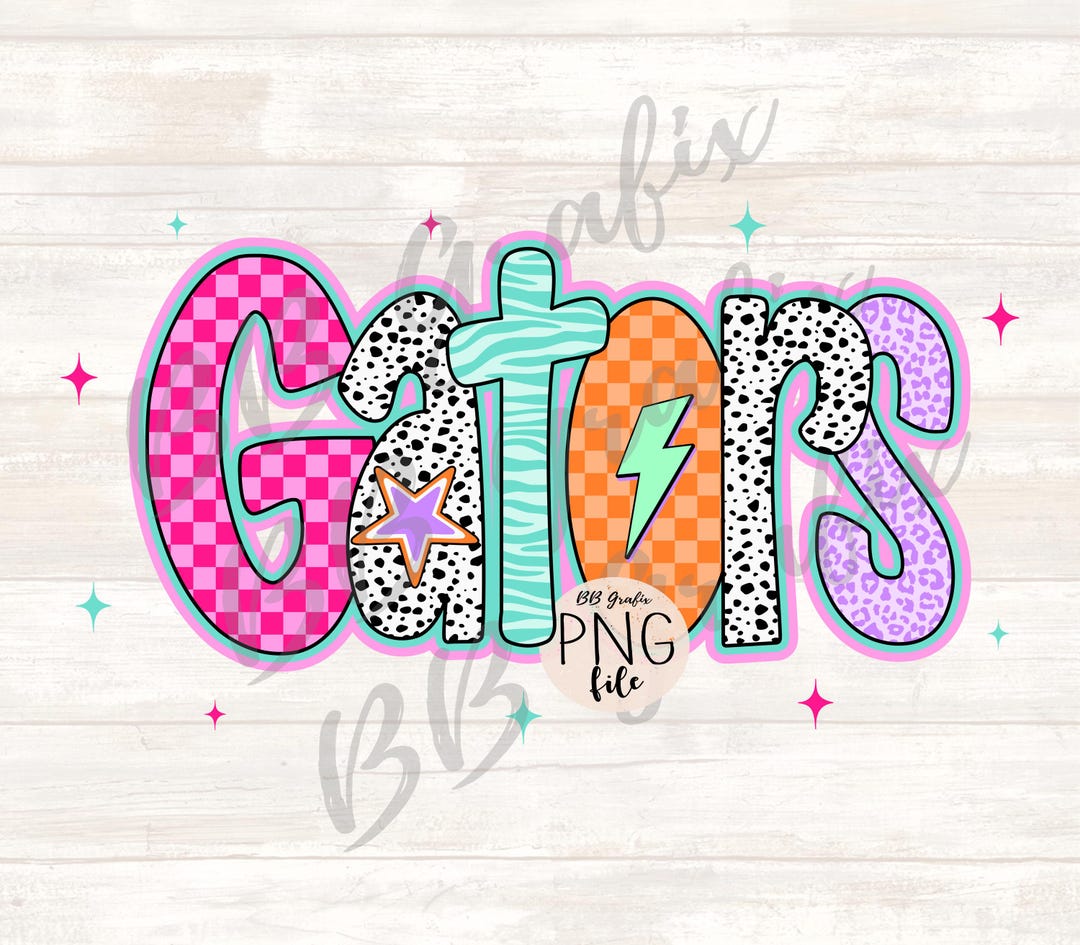 Digital Png File Gators Star Lightning Bolt Checker Dalmatian Doodle ...