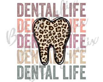 Digital Png File Dental Hygienist Tooth Stacked Cheetah | Etsy