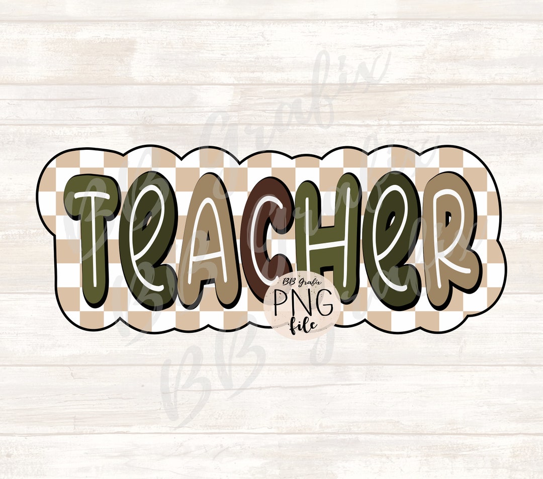 Digital Png File Teacher Checker Boy Male Army Green Printable ...