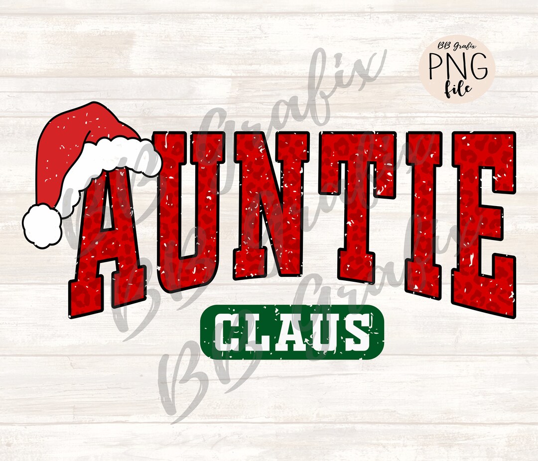 Digital Png File Auntie Claus Distressed Cheetah Leopard Santa Hat ...