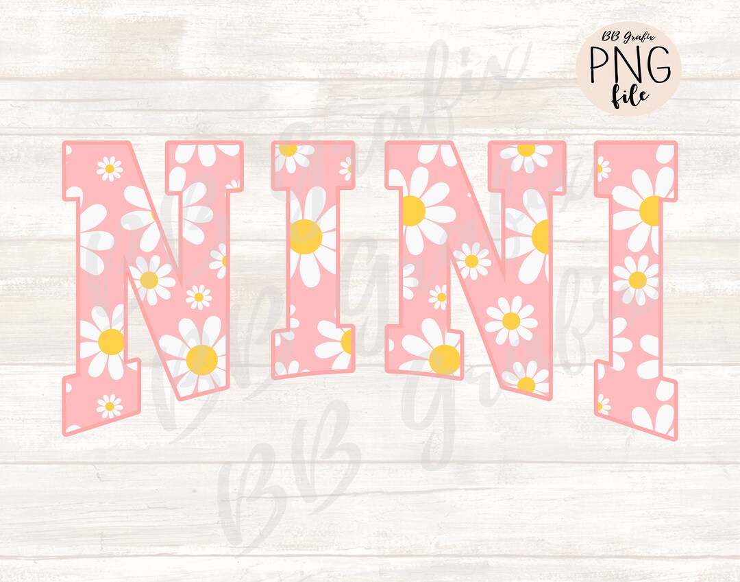 Digital Png File in Nini Daisy Flower Floral Printable Waterslide Dtf ...