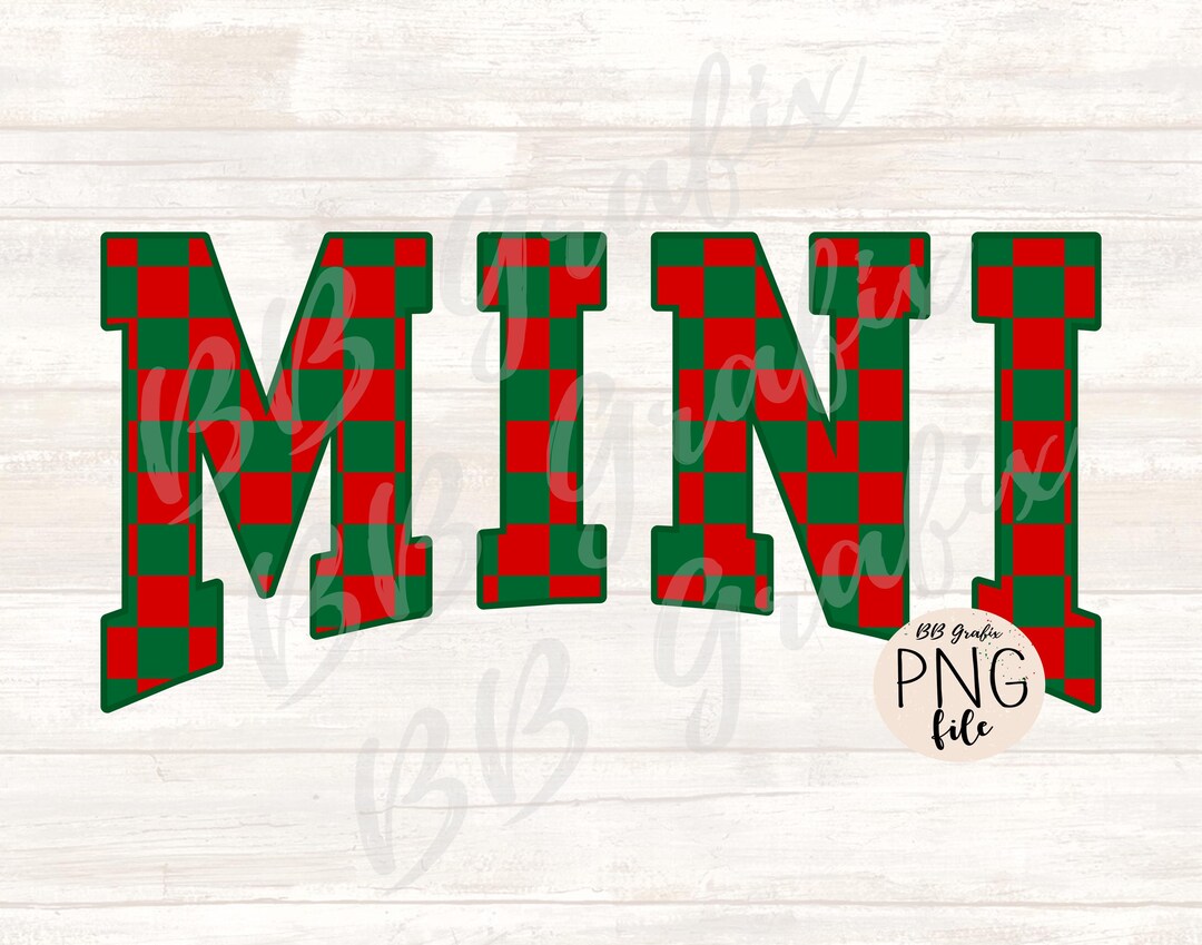 Digital Png File Mini Checker Red Green Retro Christmas Printable ...