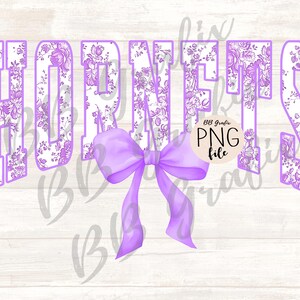 Digital Png File Hornets Floral Toile Purple Water Color Coquette Bow ...