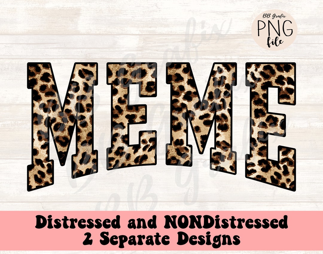 Digital Png File Meme Leopard Cheetah Distressed Clip Art Printable ...