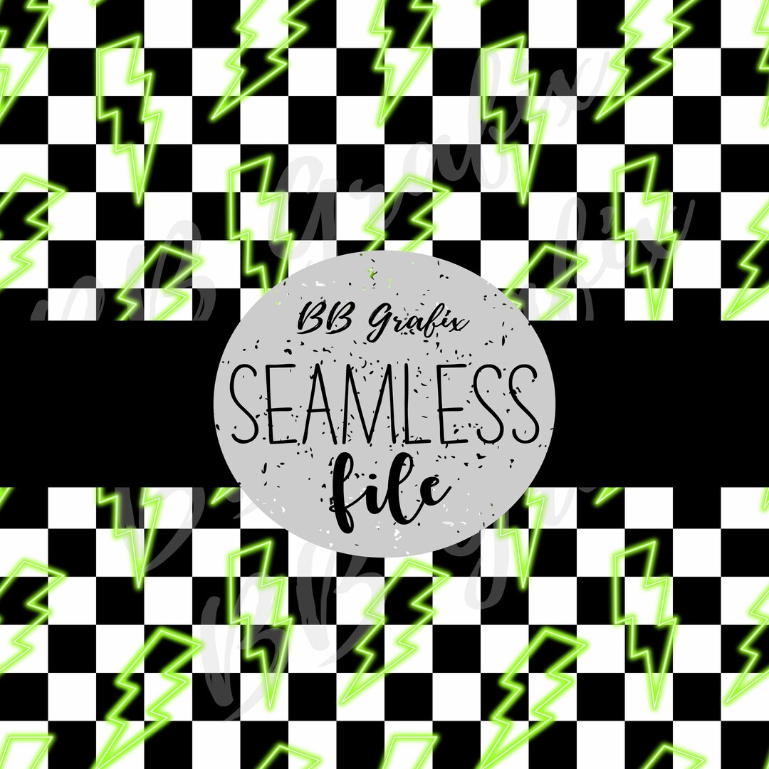 Digital Seamless File Neon Checker Lightning Bolt and Seamless Paper ...