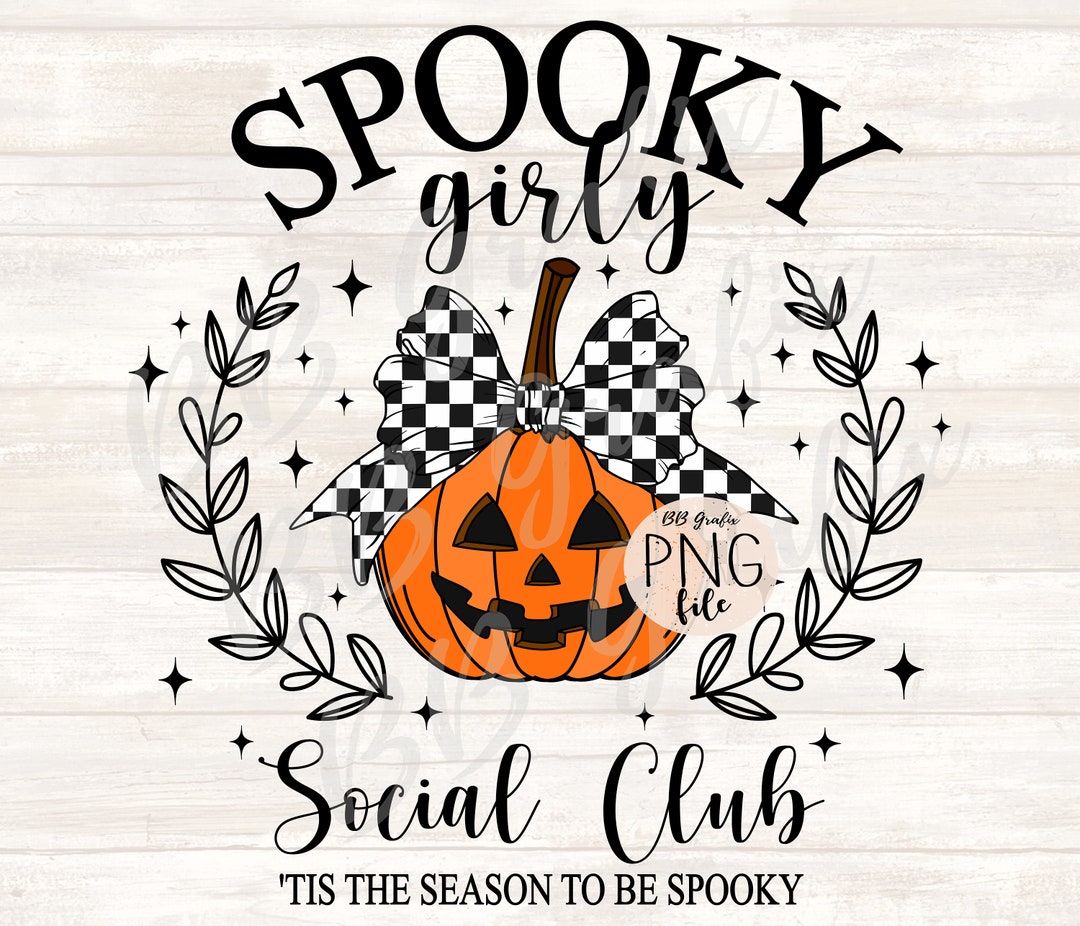 Digital Png File Spooky Girly Social Club Coquette Bow Checker ...