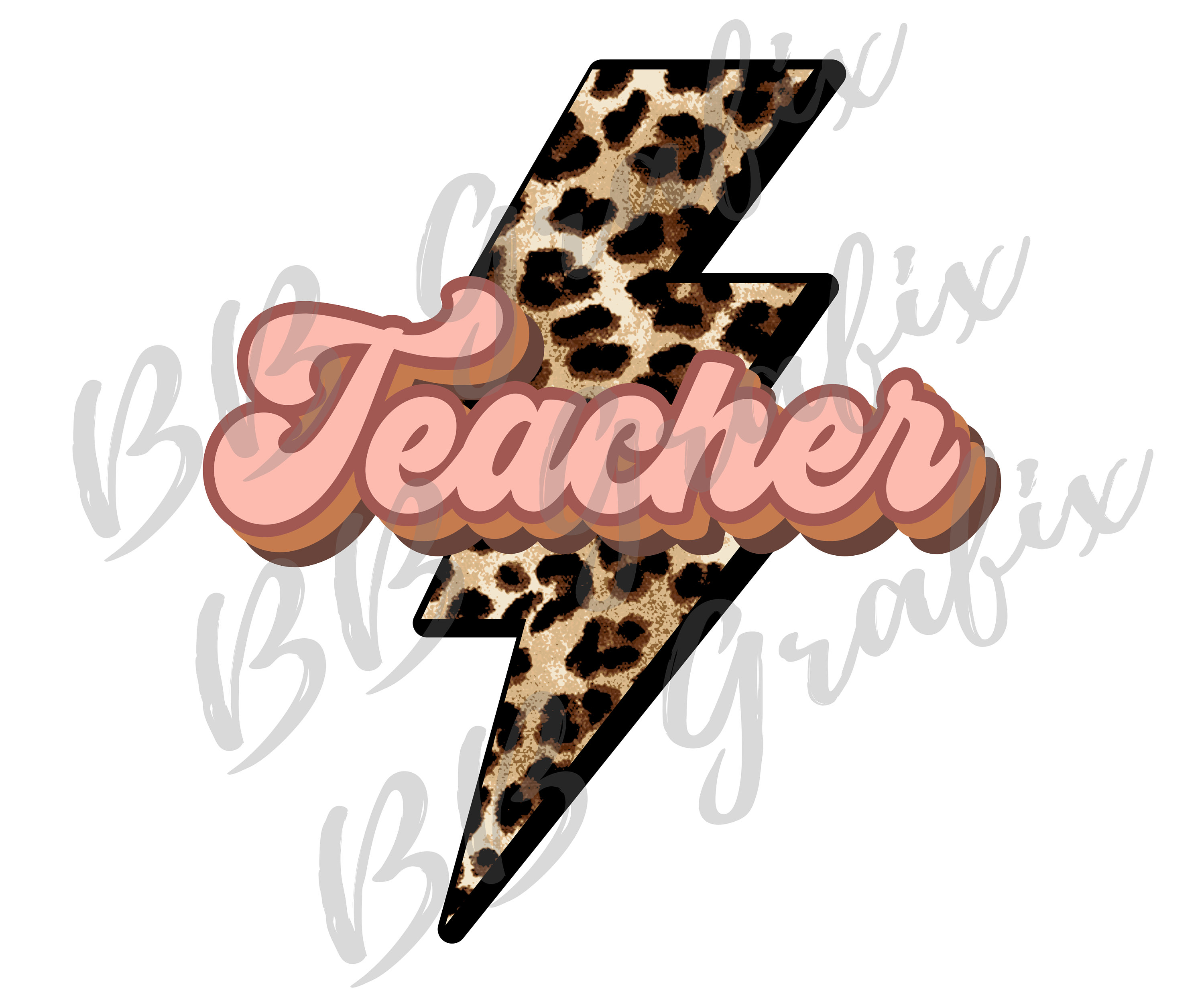 Digital Png File Teacher Cheetah Leopard Retro Back to School - Etsy