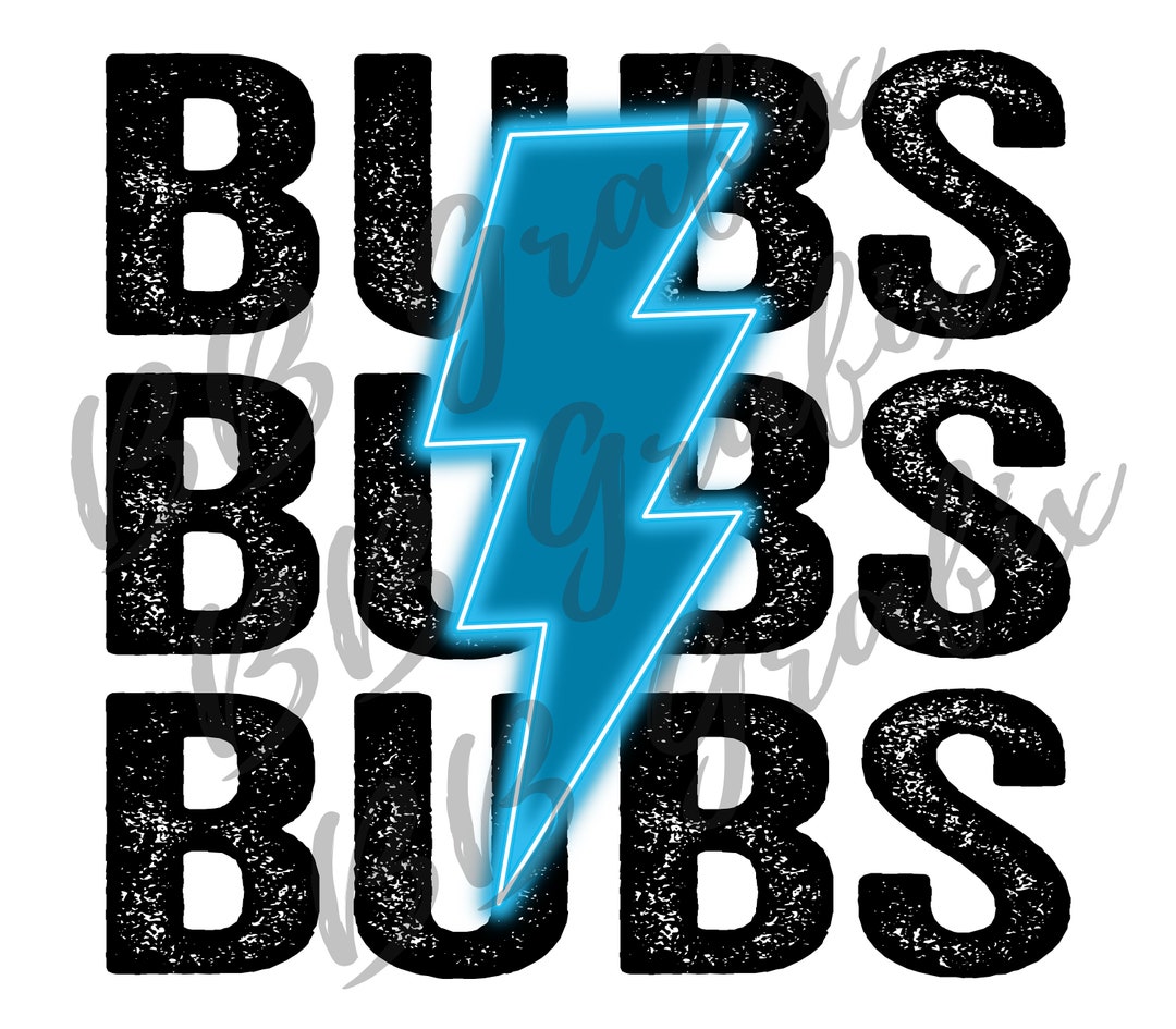 Digital Png File Bubs Blue Stacked Cheetah Leopard Neon Lightning Bolt ...
