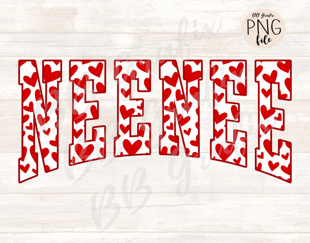 Digital Png File Neenee Hearts Valentine's Day Printable Sticker ...