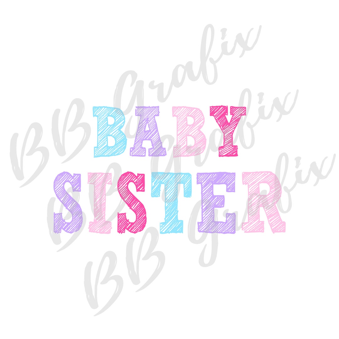 Digital Png File - Baby Sister - Pink, Purple & Blue - Baby ...
