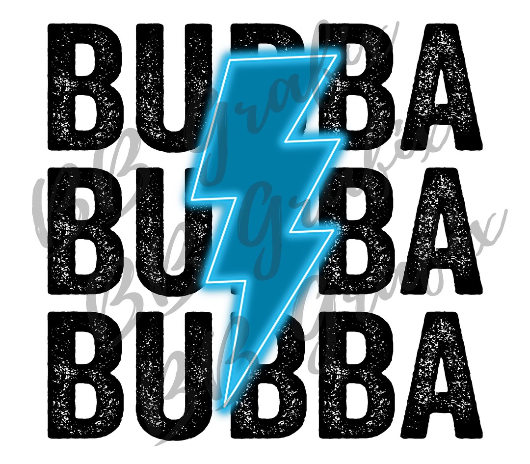 Digital Png File Bubba Blue Stacked Cheetah Leopard Neon Lightning Bolt ...
