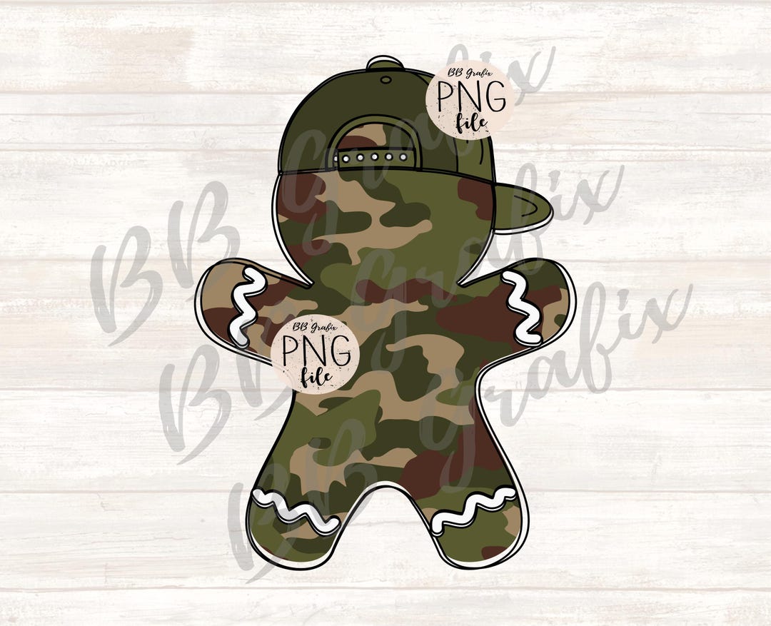 Digital Png File Gingerbread Man Boy Ball Cap Hat Kids Cute Printable ...