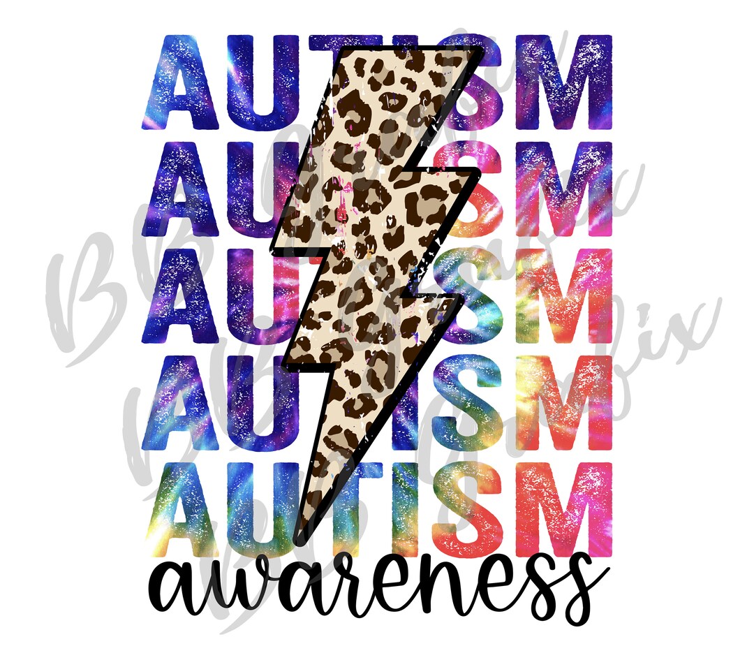 Digital Png File Autism Awareness Stacked Distressed Tie Dye Cheetah ...