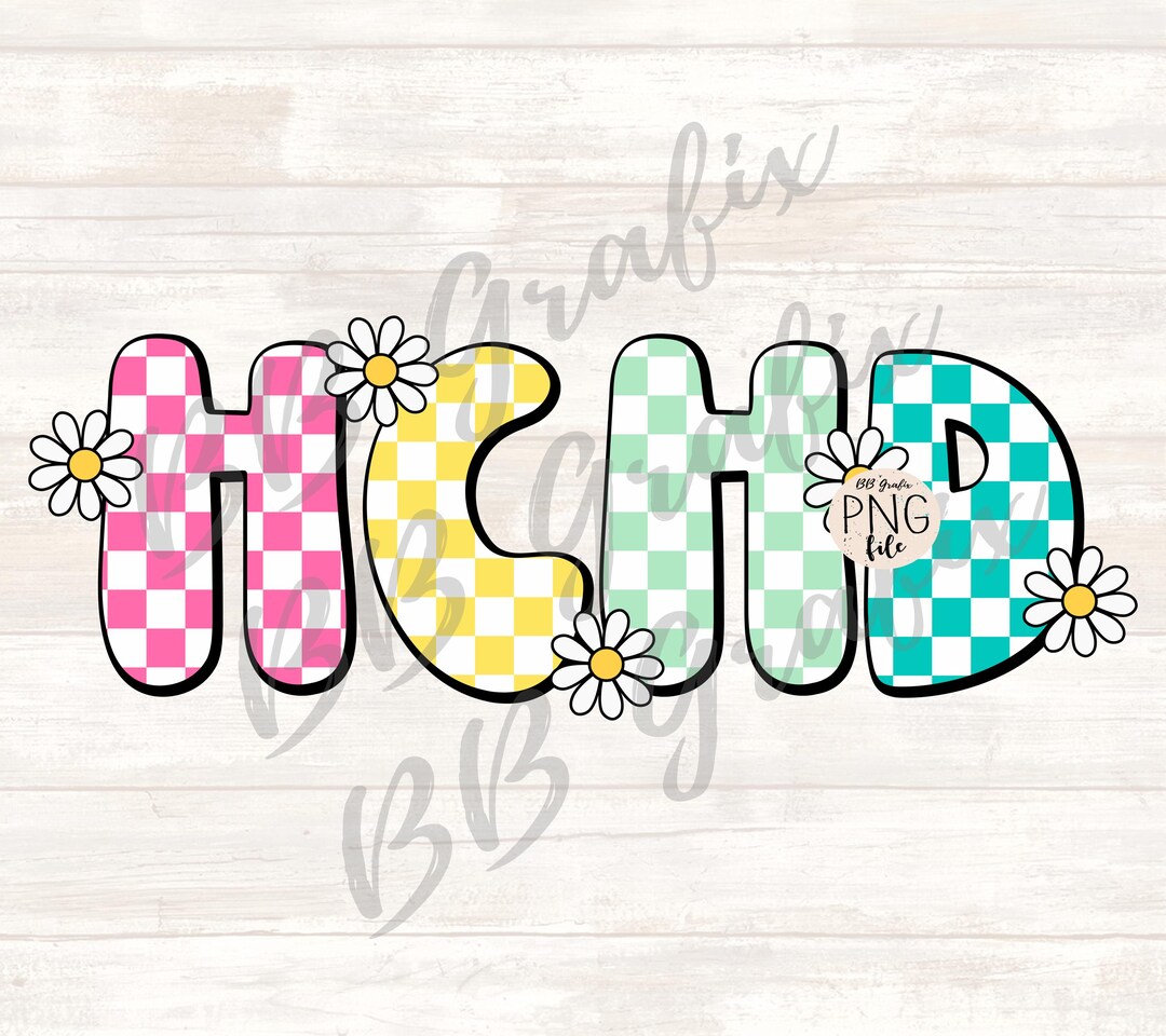Digital Png File HCHD Checker Daisy Printable Sticker Waterslide Dtf ...