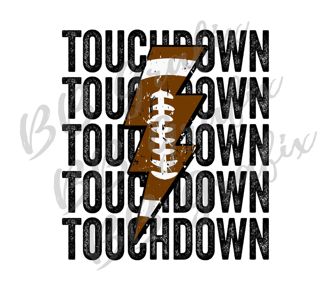 Digital Png File Football Touchdown Stacked Distressed Lightning Bolt ...