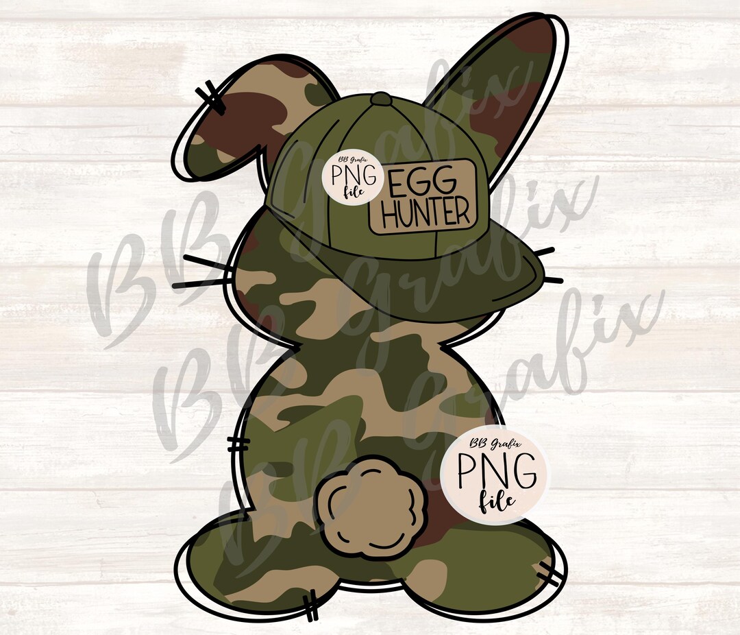 Digital Png File Boy Bunny Rabbit Camo Hat Egg Hunter Ball Cap Easter ...