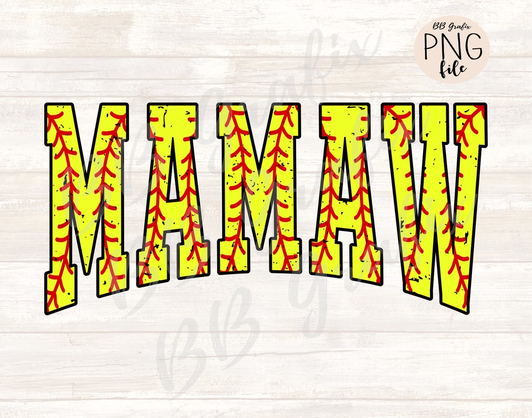 Digital Png File Mamaw Softball Distressed Printable Clip Art ...