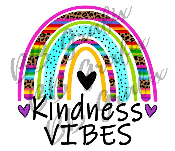 Digital Png File Kindness Vibes Kind Serape Rainbow Leopard - Etsy