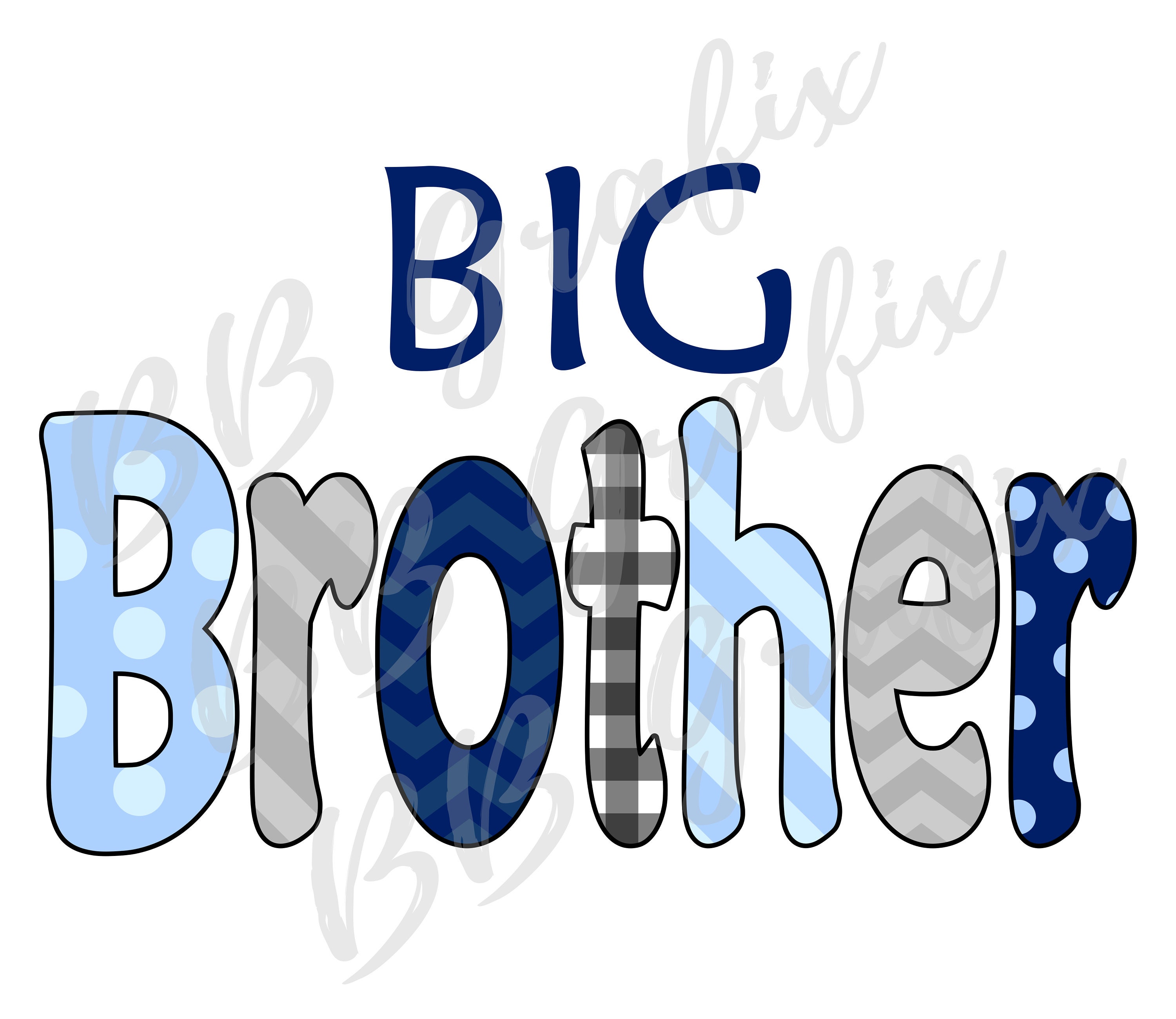 INSTANT DOWNLOAD Middle Brother T-shirt Sublimation Design Clip Art ...