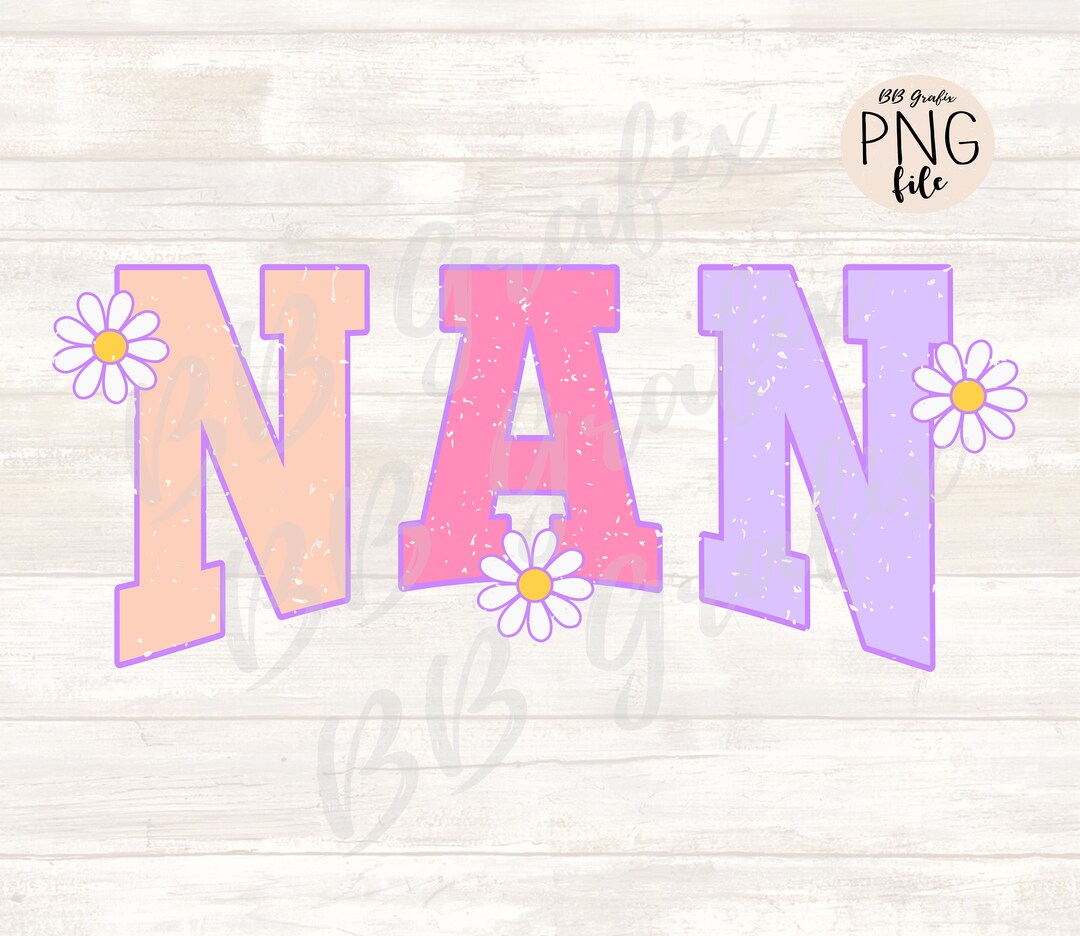 Digital Png File Nan Distressed Daisy Clip Art Printable Waterslide Dtf ...