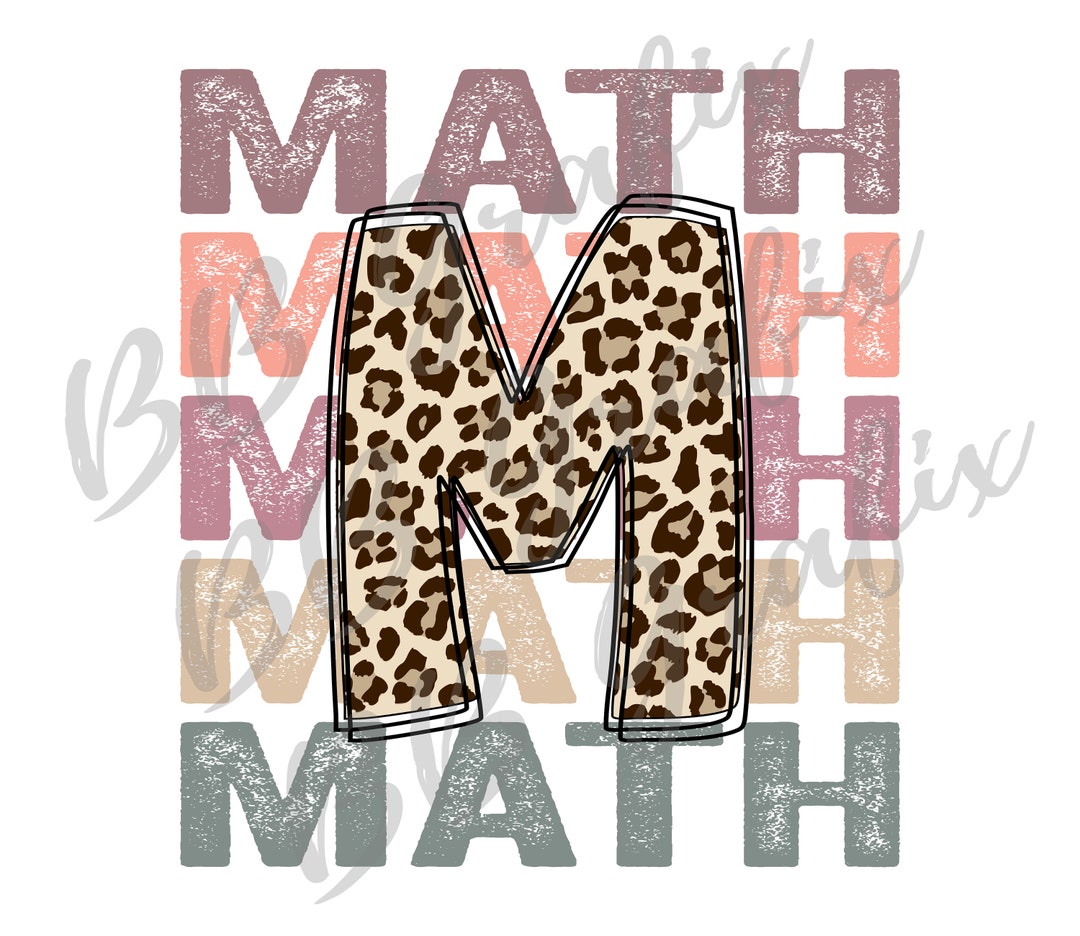 Digital Png File Math Stacked Cheetah Leopard Back to School Printable ...