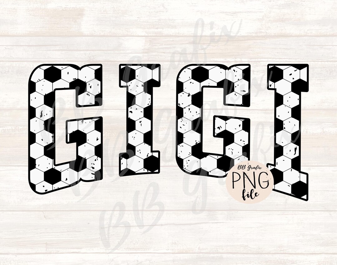 Digital Png File Gigi Soccer Distressed Printable Clip Art Waterslide ...