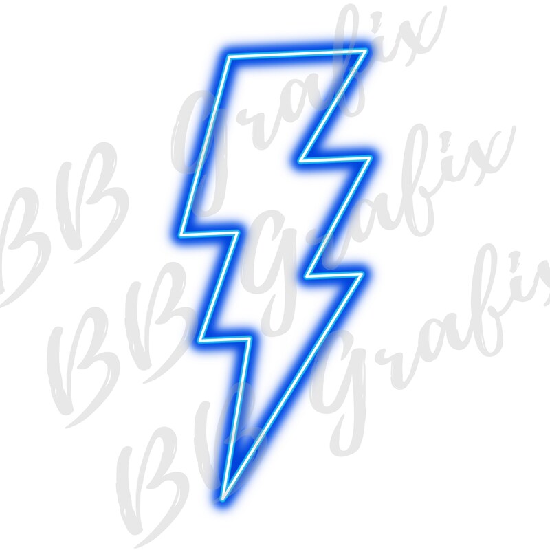 Blue Lightning Bolt - Etsy