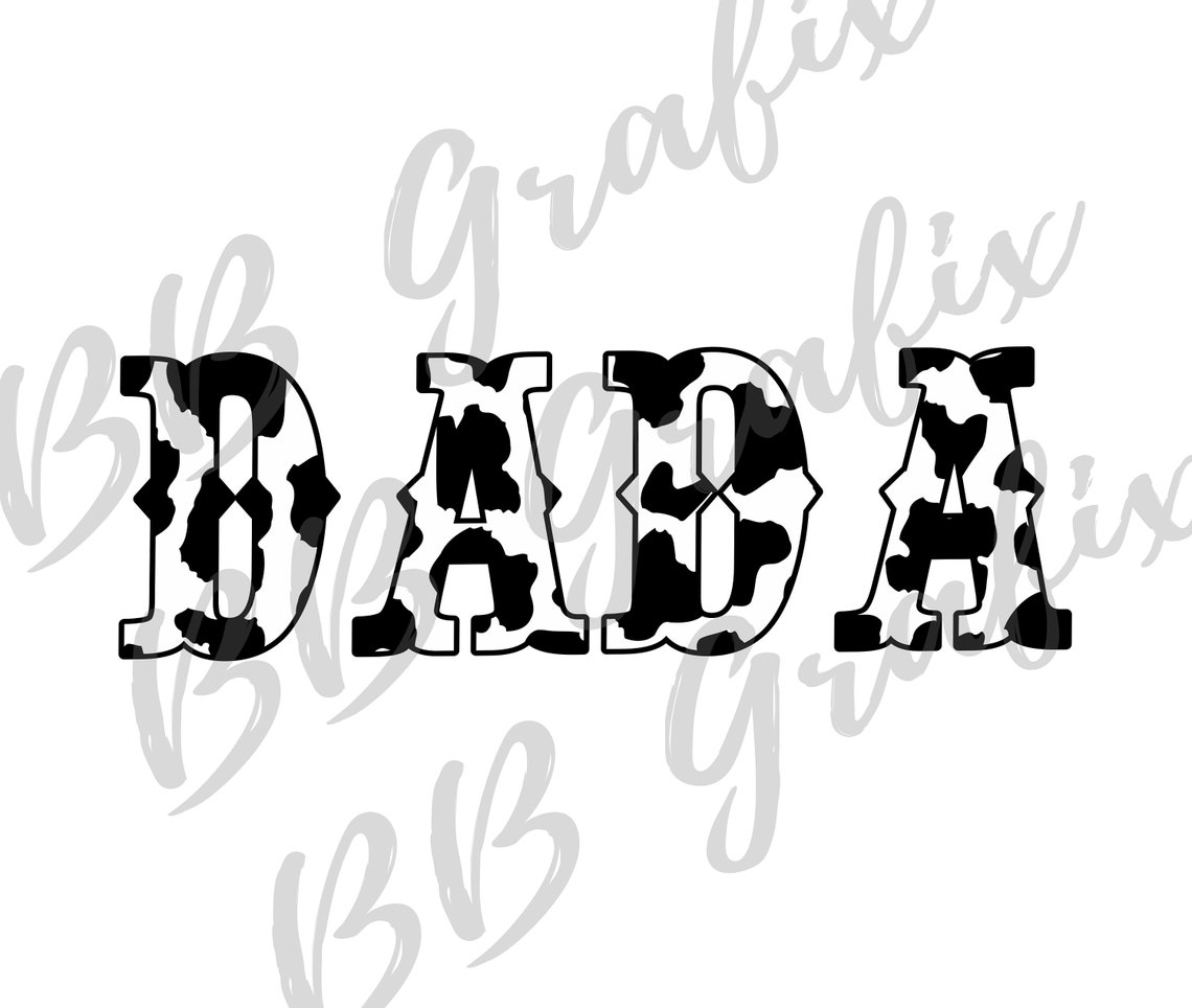 Digital Png File Dada Cow Print Southern Clip Art Printable - Etsy