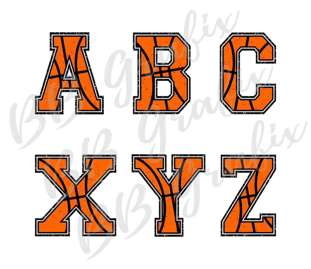 Digital Png Files Alphabet Letter A-Z 26 Letter Basketball Clip Art ...