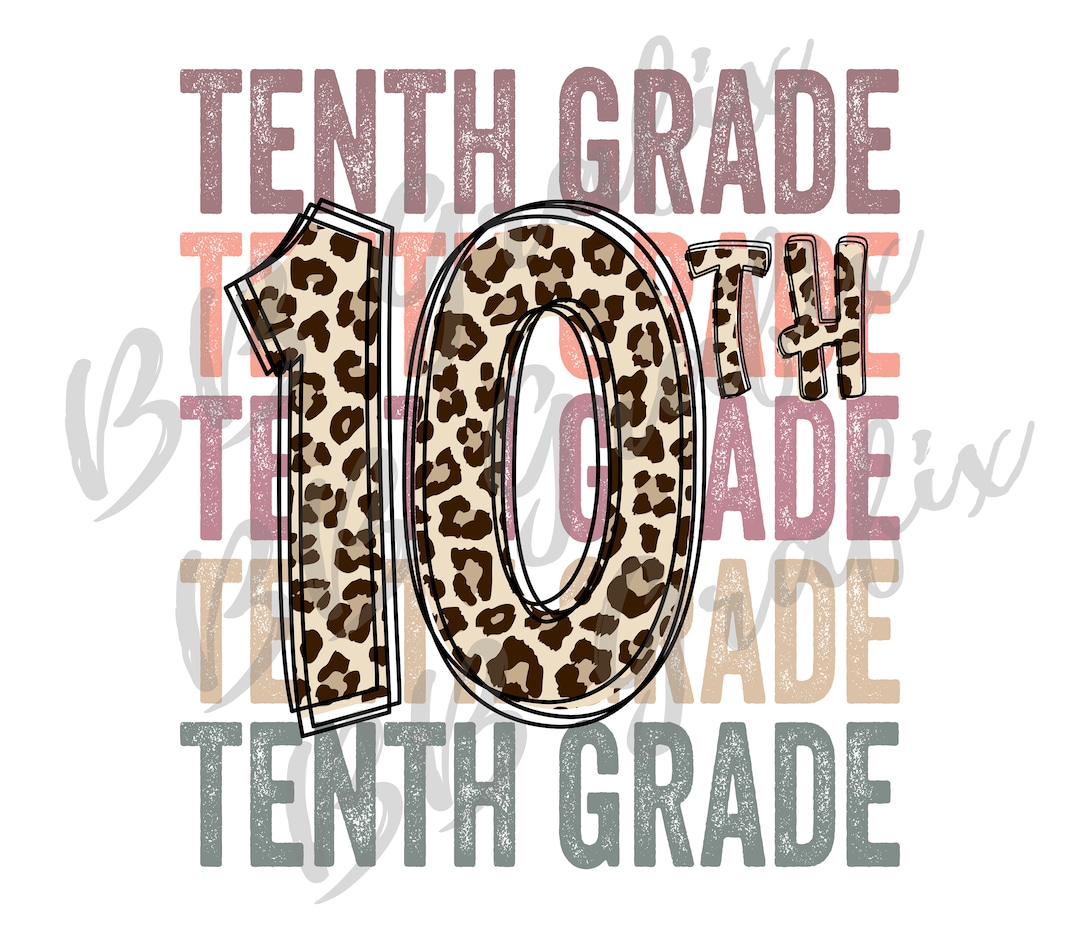 Digital Png File Tenth Grade 10th Stacked Cheetah Leopard Teacher ...