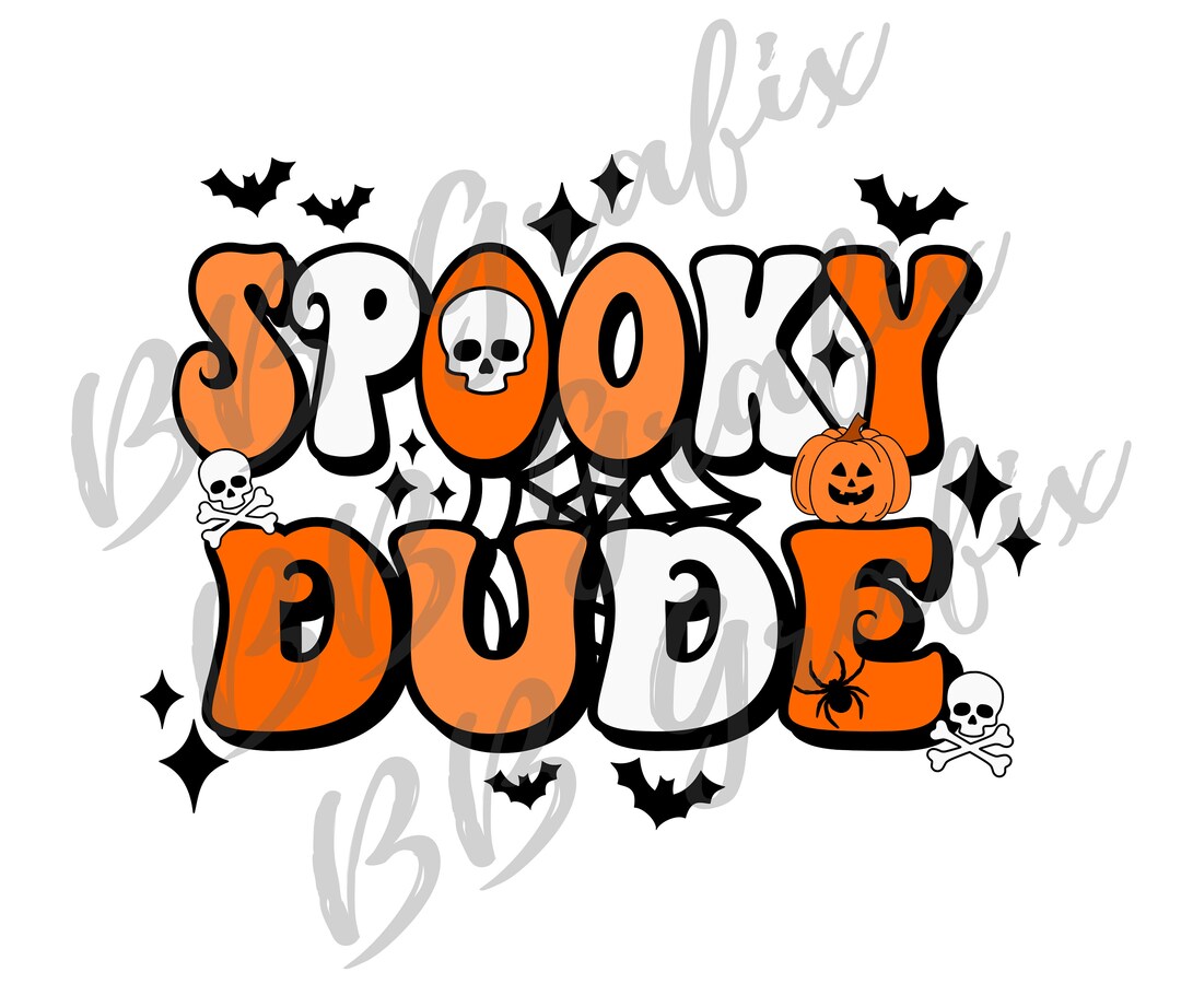 Digital Png File Spooky Dude Halloween Stacked Retro Kids Printable ...