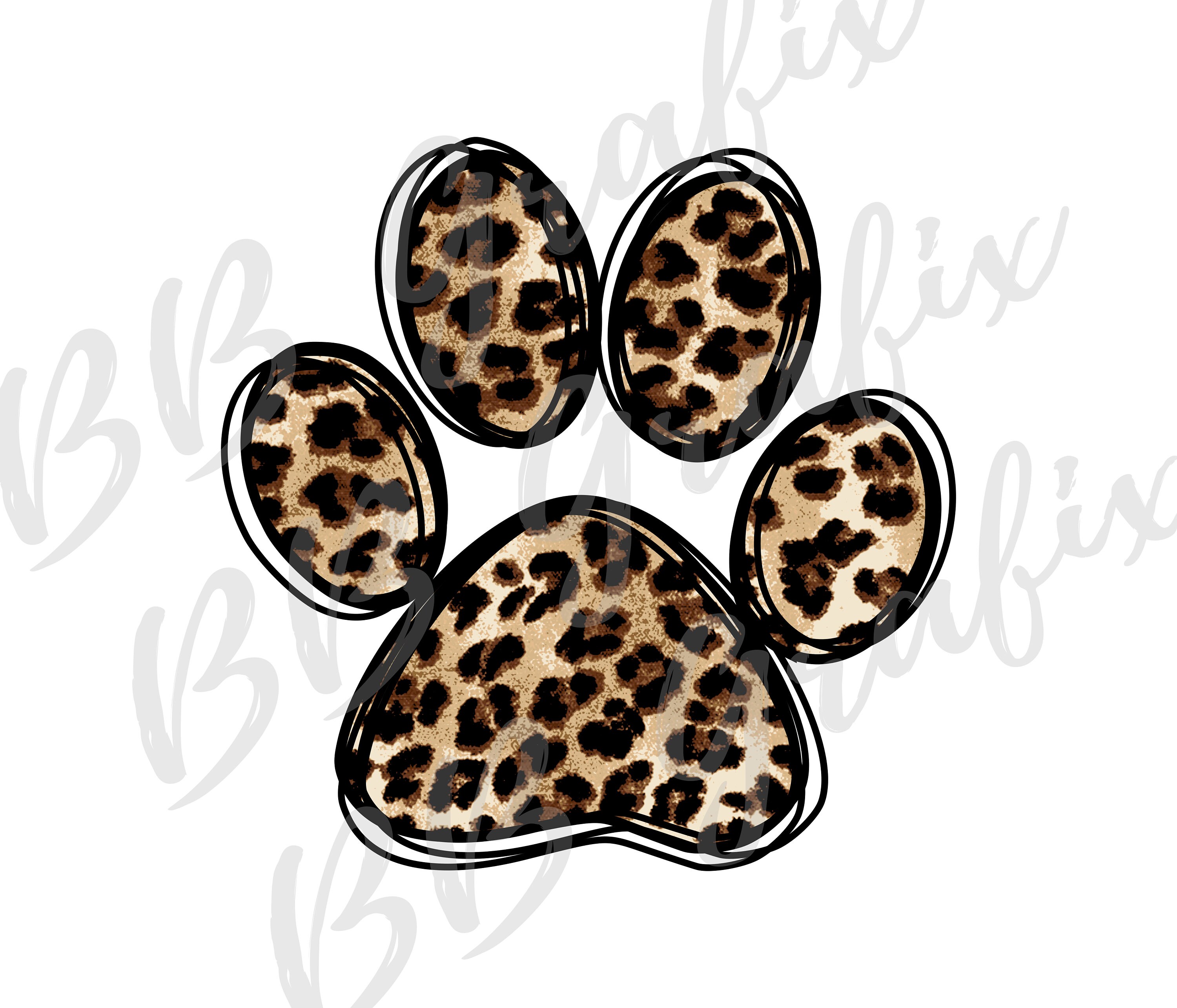 Digital Png File Paw Print Leopard Cheetah Clip Art Waterslide Sticker ...