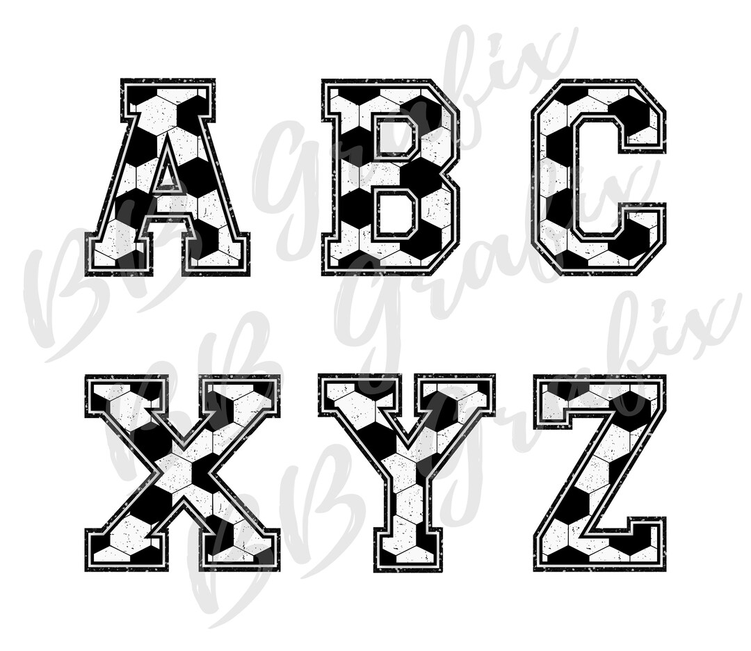 Digital Png Files Alphabet Letter A-Z 26 Letter Soccer Clip Art ...