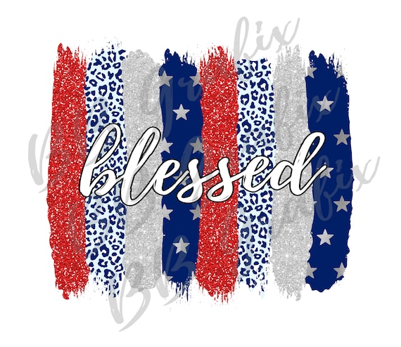 Digital Png File Blessed Red & Blue American America USA | Etsy