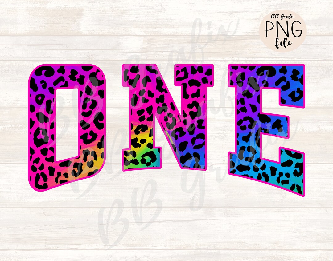 Digital Png File One Cheetah Leopard Rainbow Tie Dye Clip Art Printable ...
