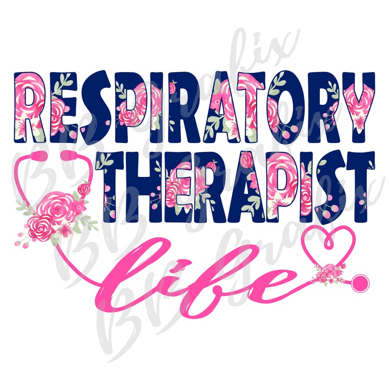 Digital Png File Respiratory Therapist Life Floral Navy - Etsy