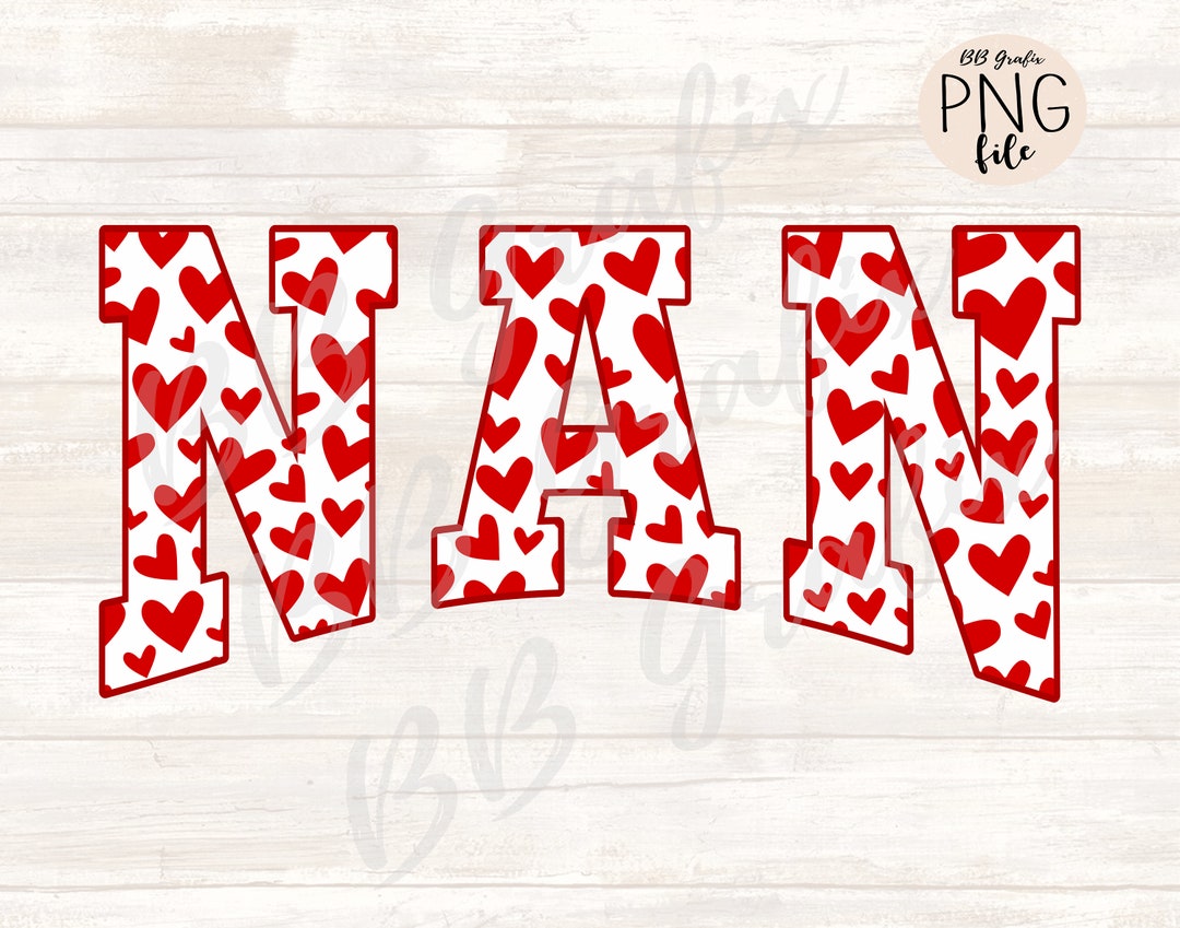 Digital Png File Nan Hearts Valentine's Day Printable Sticker ...
