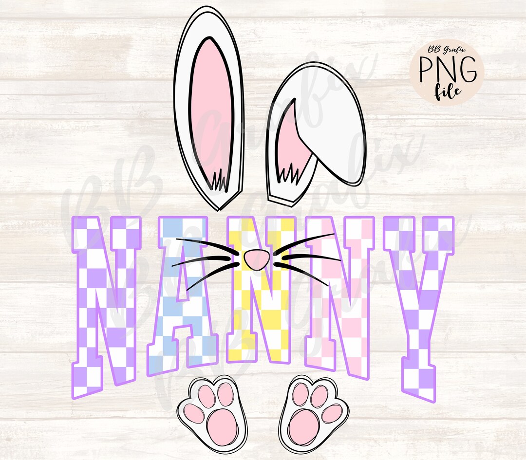 Digital Png File Nanny Easter Checker Girl Bunny Rabbit Printable ...