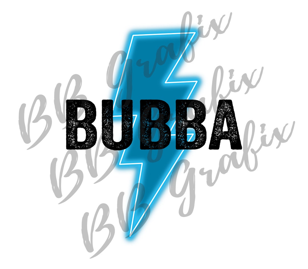 Digital Png File Bubba Distressed Neon Lightning Bolt - Etsy