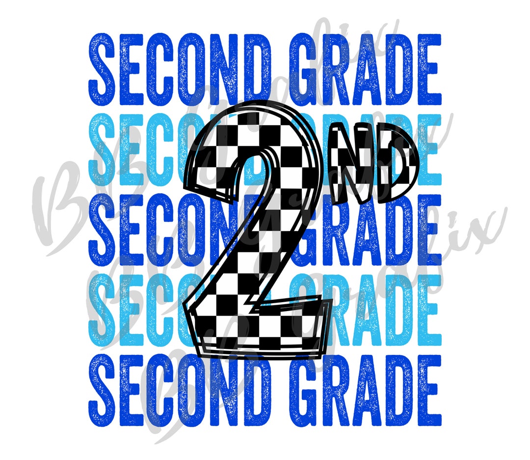 Digital Png File 2nd Grade 2 Second Stacked Checker Back to School Boy ...