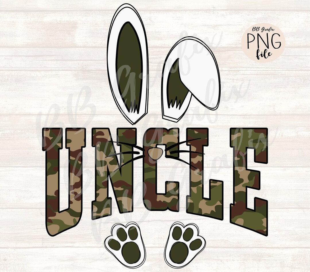 Digital Png File Uncle Easter Stacked Camo Boy Bunny Rabbit Printable ...
