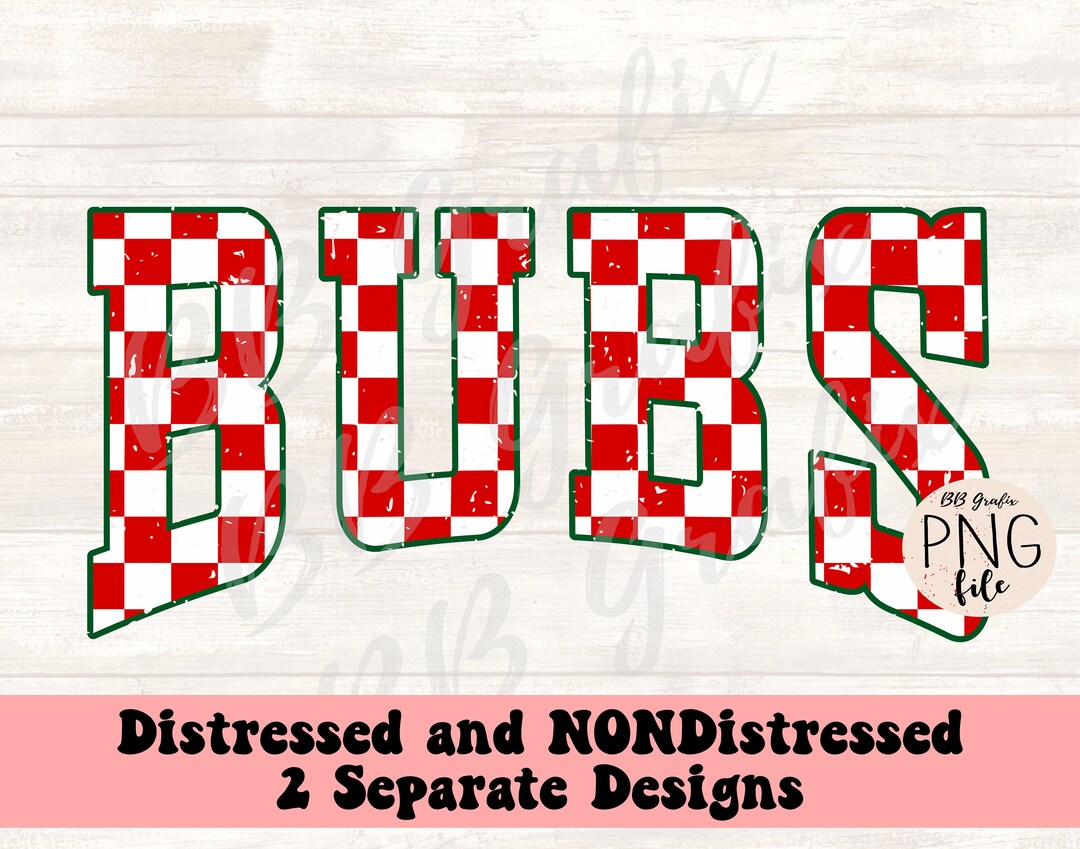 Digital Png File Bubs Distressed Checker Retro Christmas Checkered ...