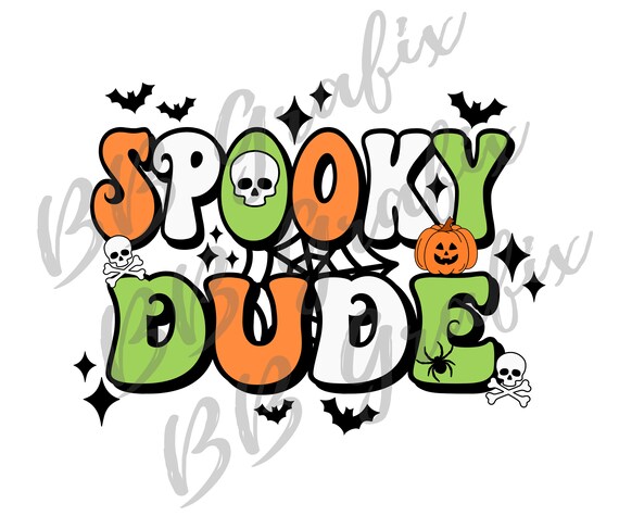 Digital Png File Spooky Dude Halloween Stacked Retro Kids - Etsy