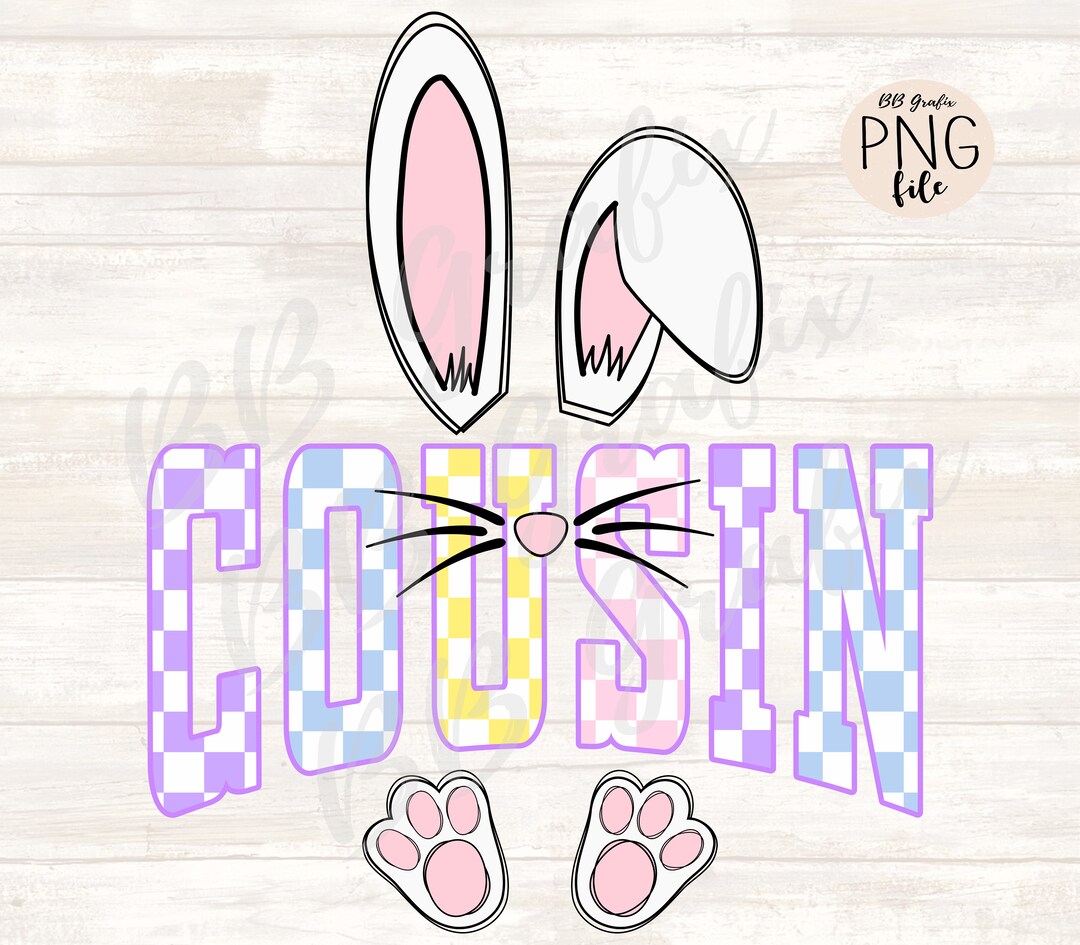 Digital Png File Cousin Easter Checker Girl Bunny Rabbit Printable ...