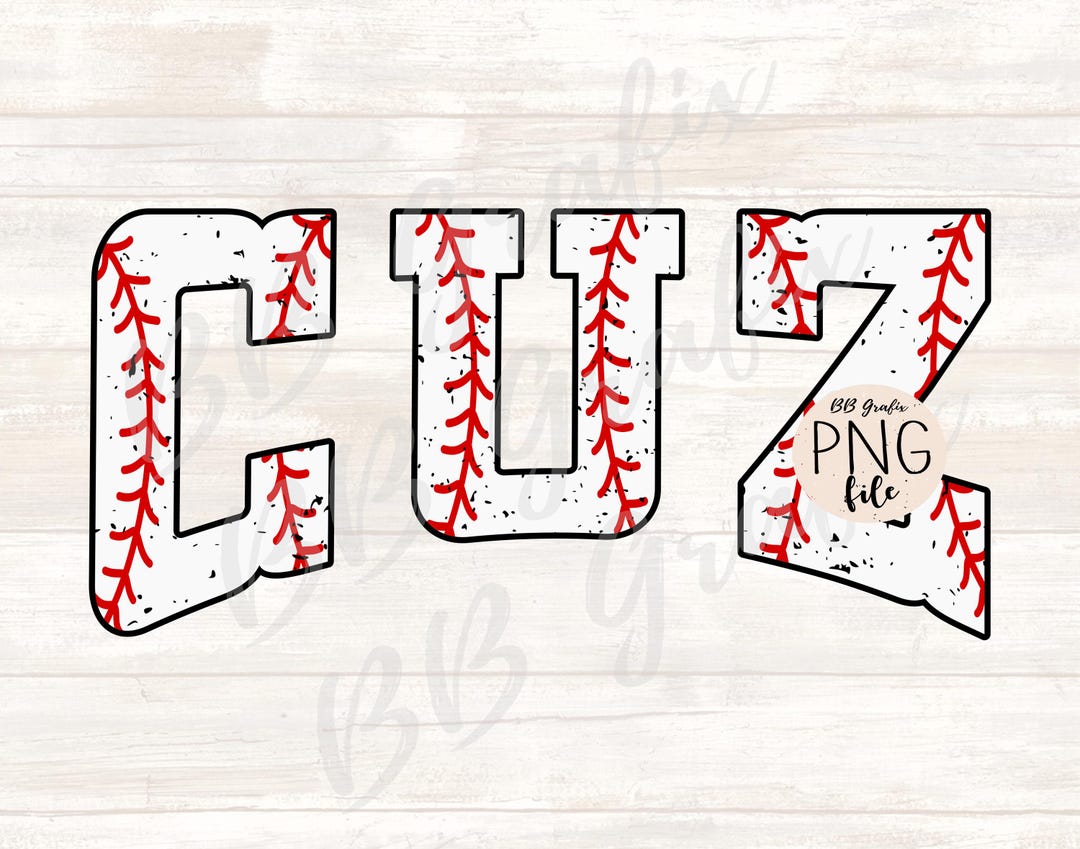 Digital Png File Cuz Baseball T-ball Distressed Printable Clip Art ...
